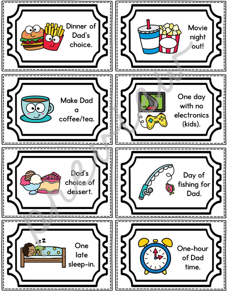 Coupon Book for Dad, Father's Day Gift From Kids, Printable Coupon Book ...