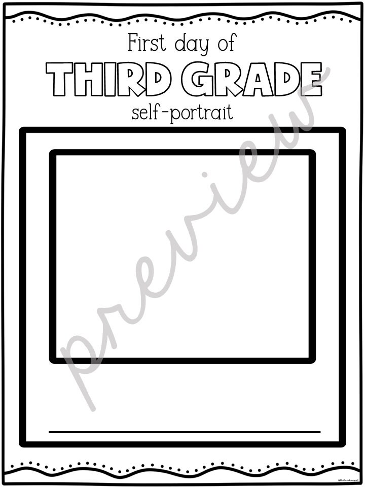BACK TO SCHOOL Self Portrait Template First Day of School Activity for ...
