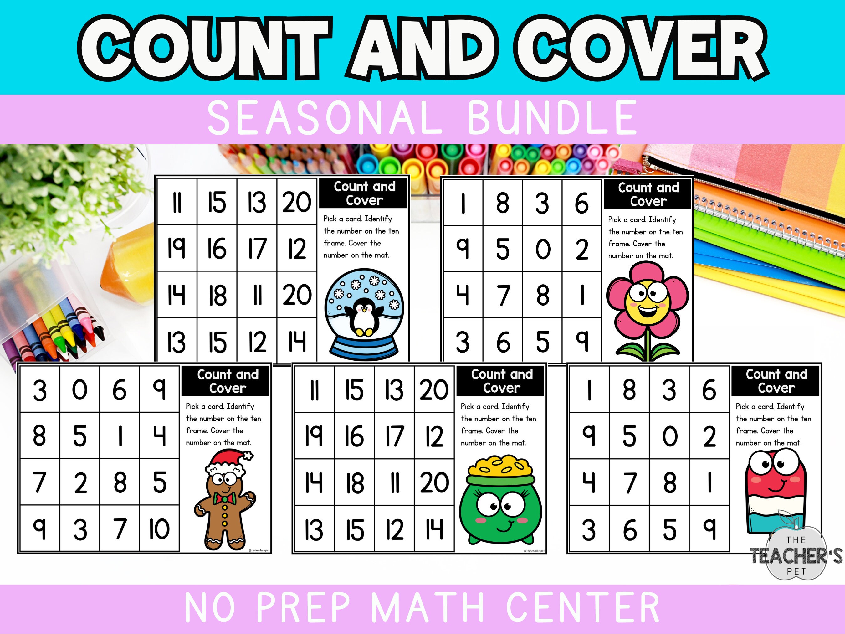 KINDERGARTEN MATH Activity Counting on A Ten Frame Kindergarten Numbers ...