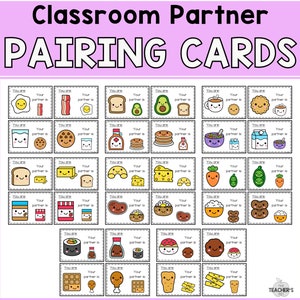 Partner Pairing Cards Pairing Students Classroom Management Strategy ...