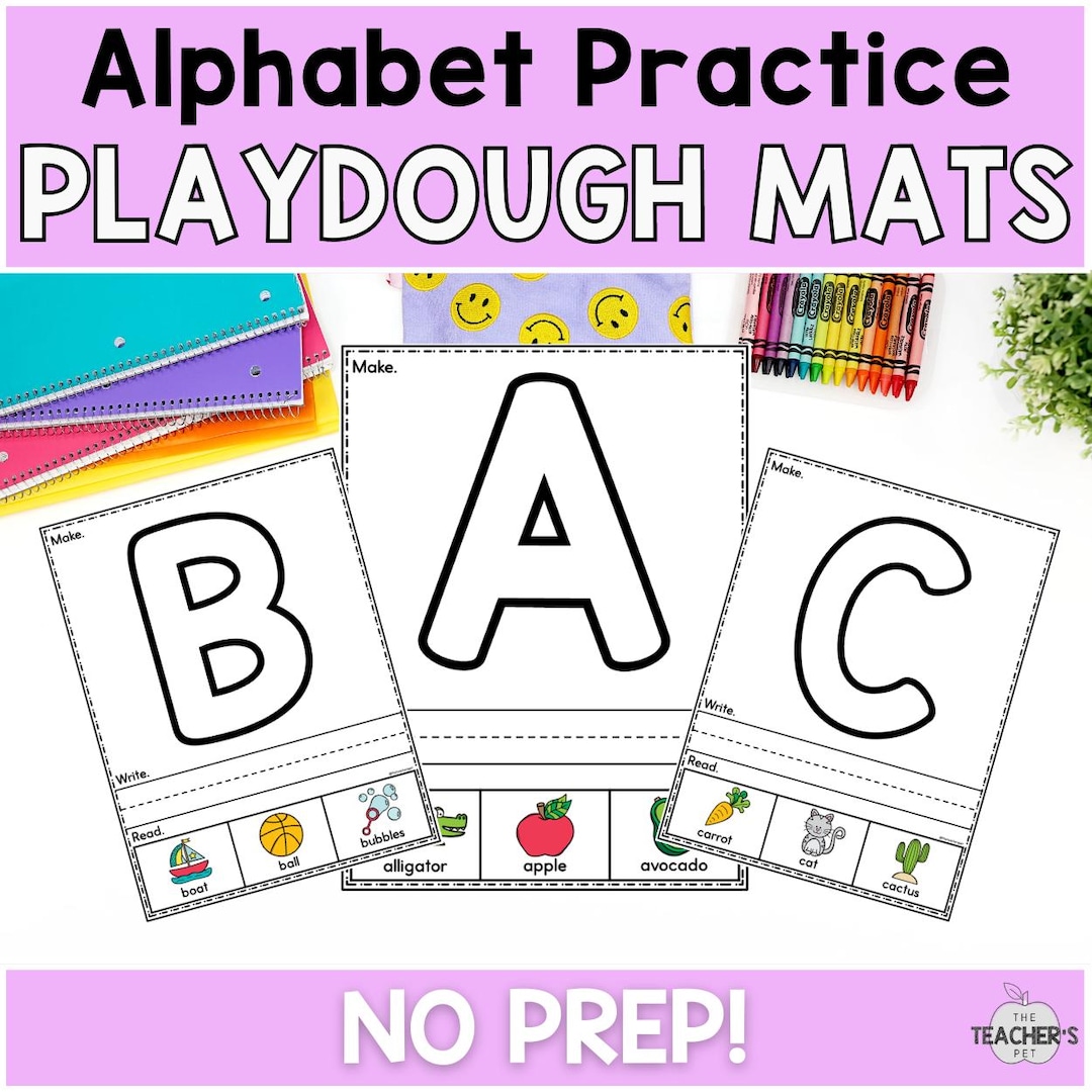 Alphabet Pages Playdough Letter Mats Letter Recognition Plus Writing ...