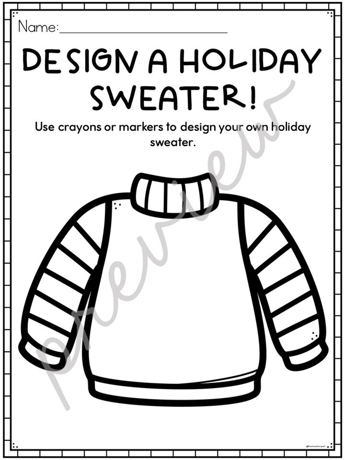 Design a Holiday Sweater Fun Christmas Printables and Worksheets ...