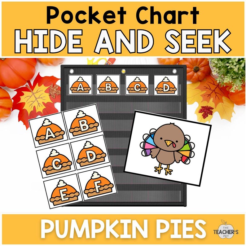 Alphabet Hide & Seek Pocket Chart Cards Bundle Learning the Alphabet ...
