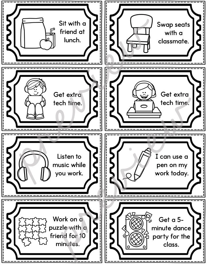 GESTIÓN DEL AULA / Cupones de recompensa para el aula / Tarjetas de ...