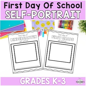 BACK TO SCHOOL Self Portrait Template First Day of School Activity for ...