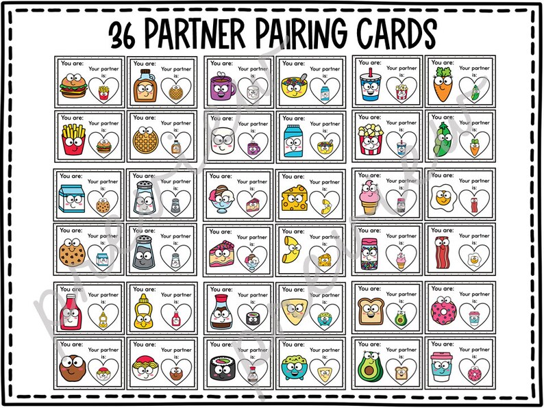Partner Pairing Cards Pairing Students Classroom - Etsy