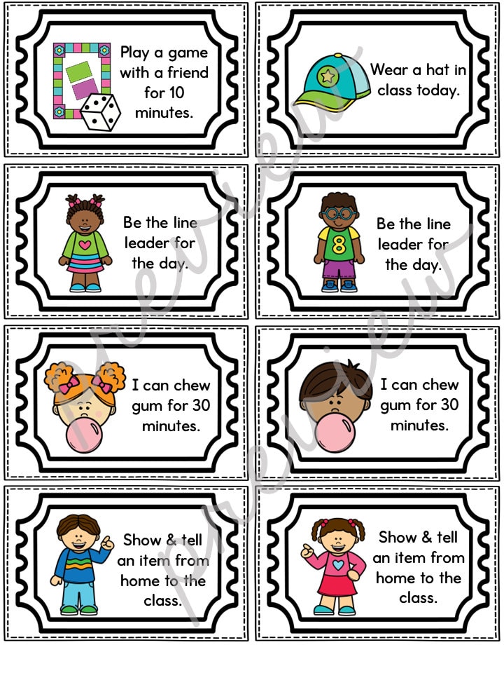 GESTIÓN DEL AULA / Cupones de recompensa para el aula / Tarjetas de ...