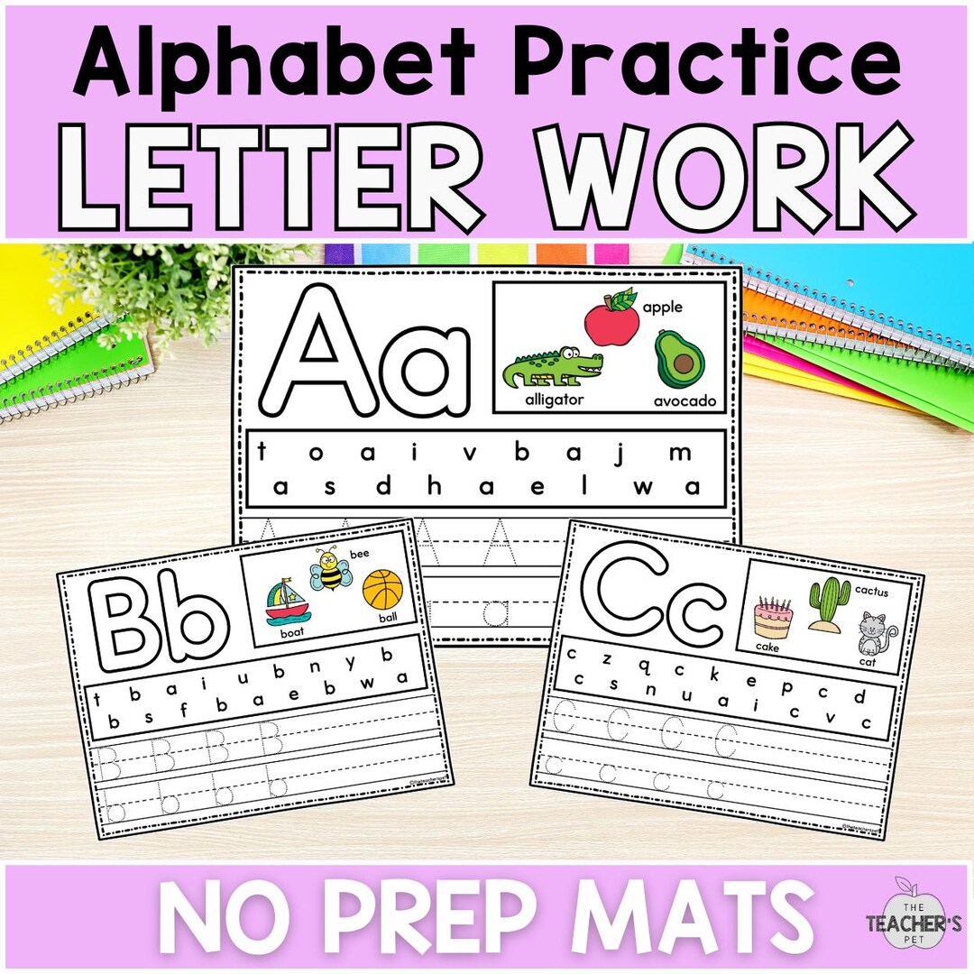 Alphabet Practice ABC Playdough Mats Letter Recognition and Letter ...