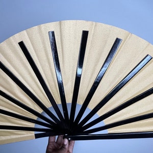 Large Glitter Bamboo Hand Fan - Etsy