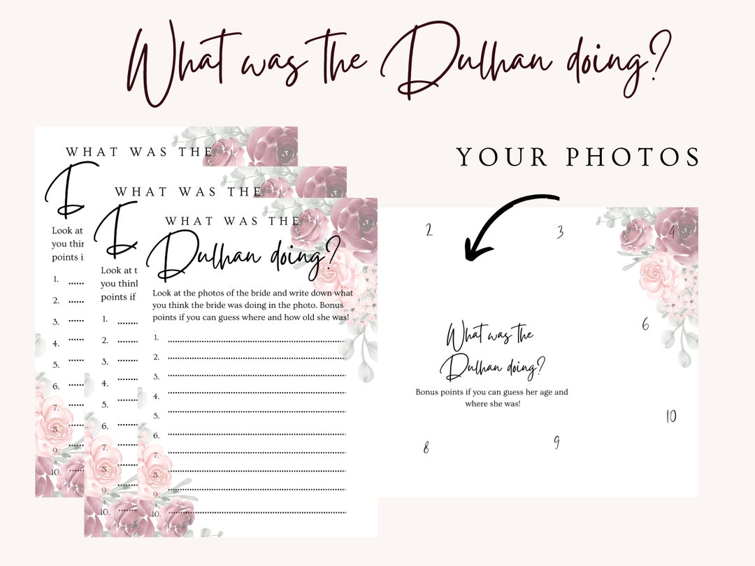 Desi Bridal Shower Game, Indian Bridal Shower, Desi Party Game, Desi ...