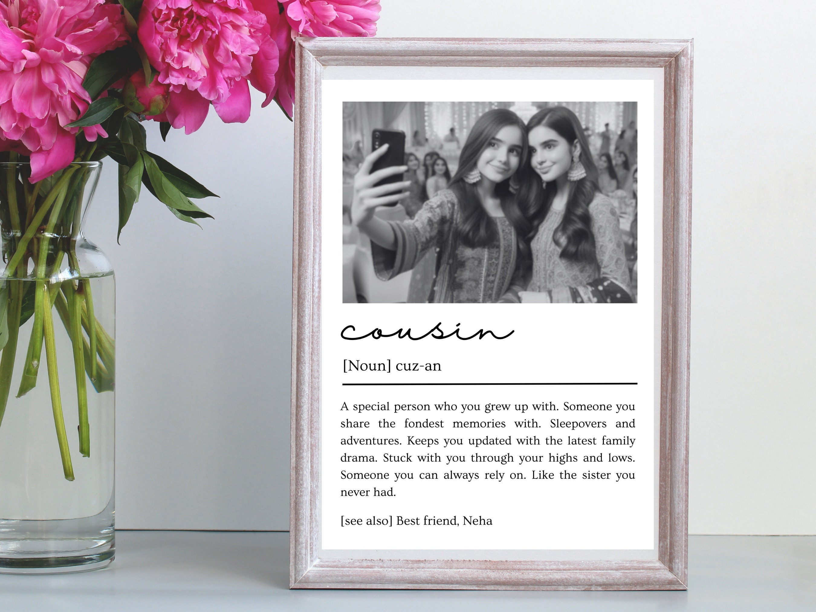 Cousin Gift Best Cousin Gift Cousin Photo Print Best Sister Cousin ...