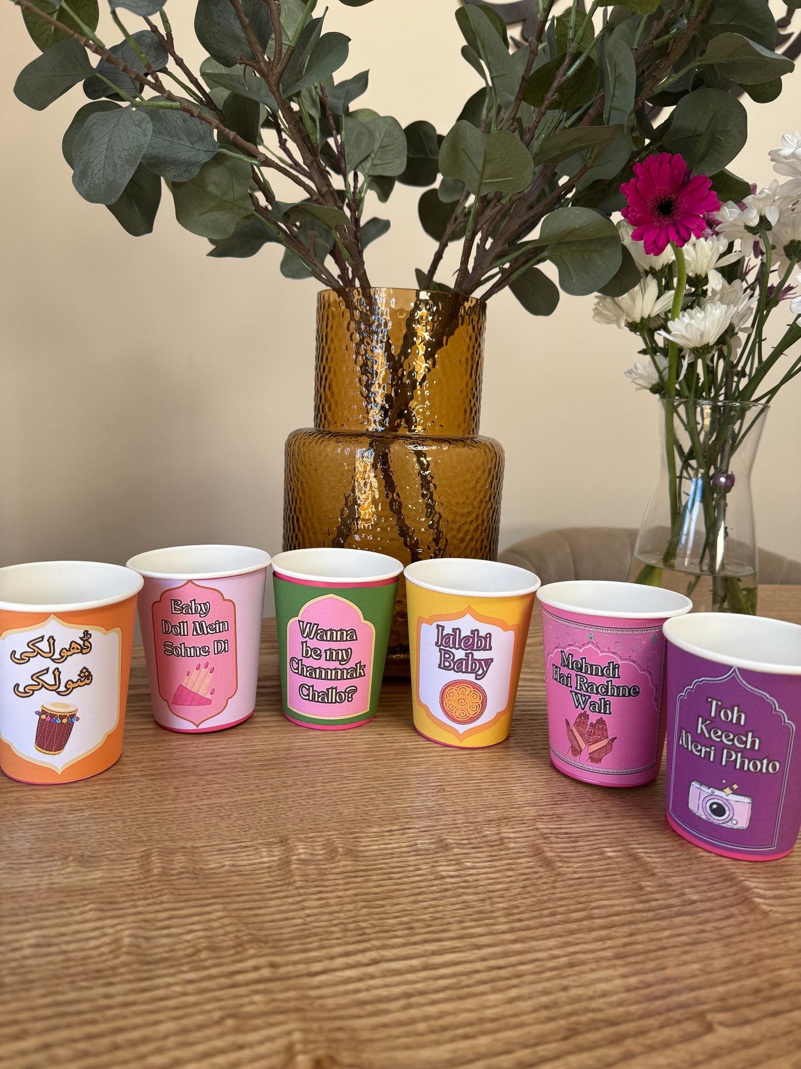 Dholki Cups, Mehndi Cups, Party Cups, Digital File, Ready to Print - Etsy