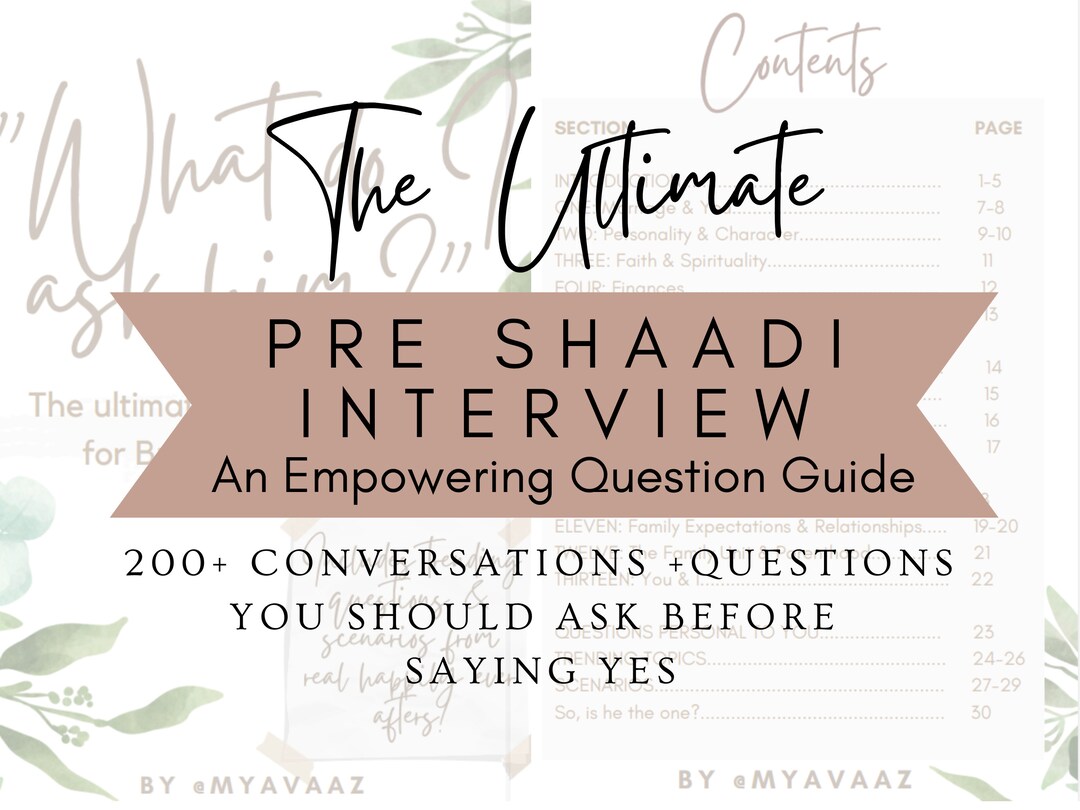 The Ultimate Pre Shaadi Interview, Questions to Ask Before Marriage ...