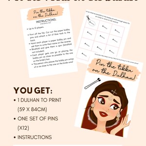 Desi Indian Bridal Shower Game Pin the Tikka on the Dulhanshaadi Game ...