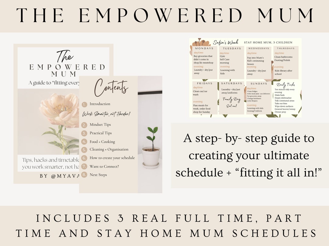 The Empowered Mum Schedule, Organised Home, Mum Timetable, Mum Planner ...