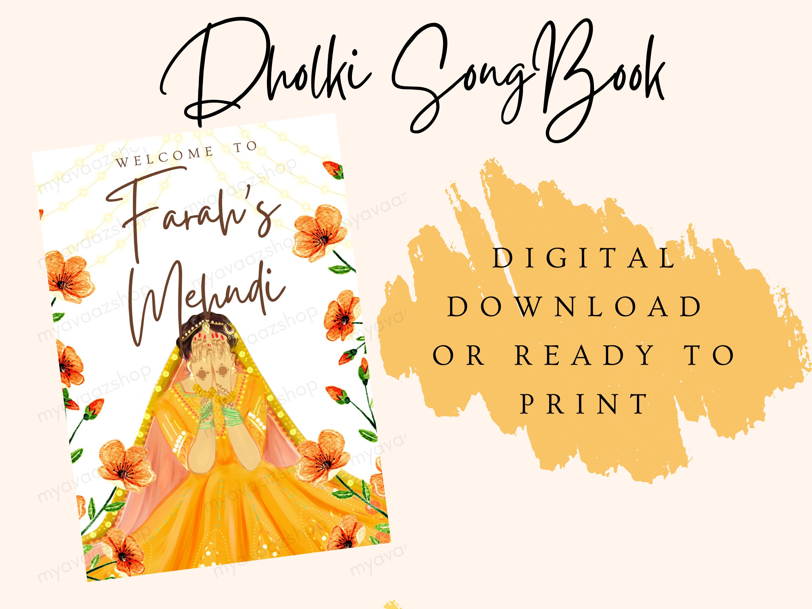 Dholki Song Book, Mehndi Songs, Dholki Songs, Mehndi Song Book, Sangeet Book, Desi Wedding ...