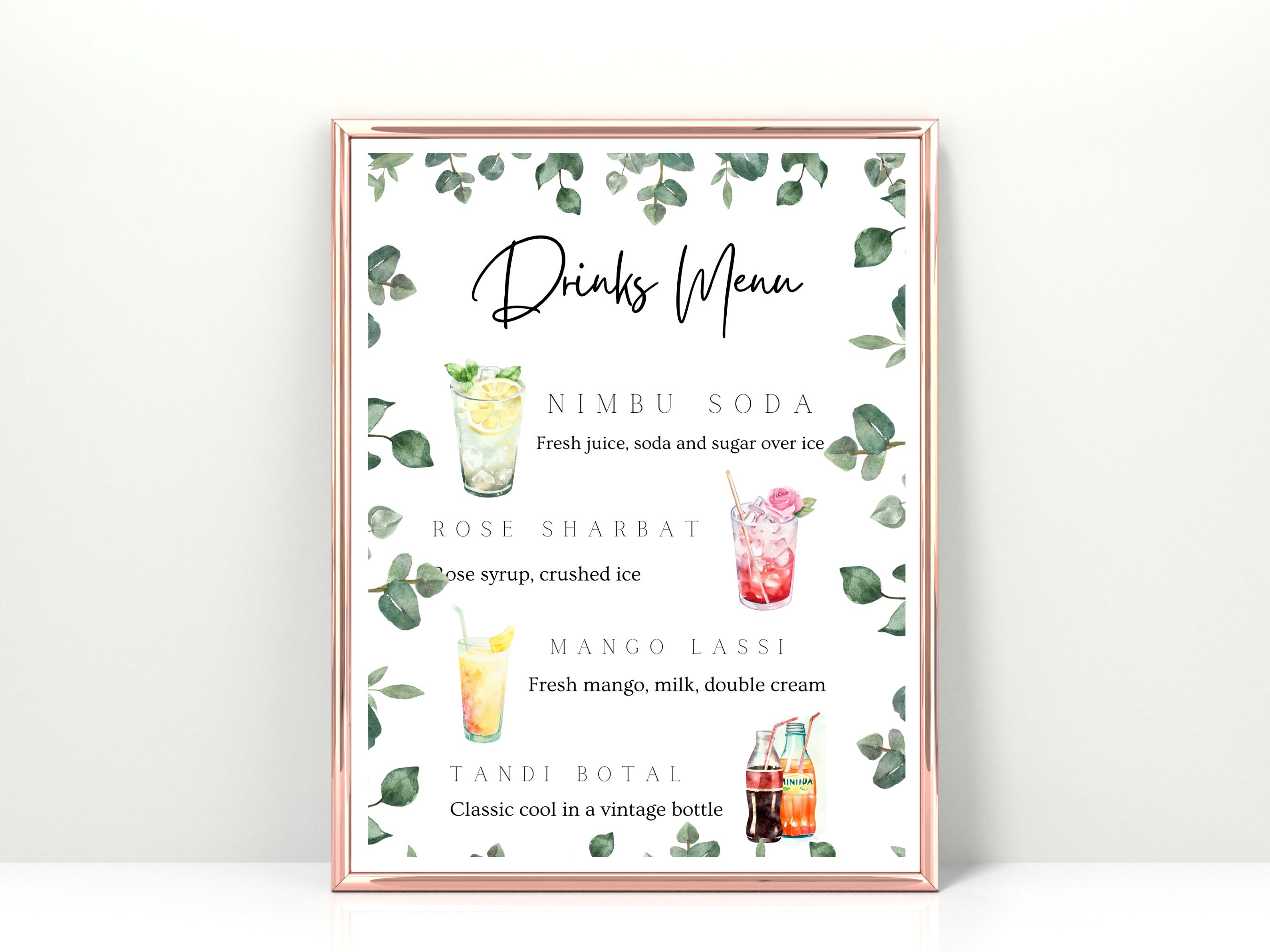 Desi Drinks Menu Pakistani Drinks Menu Party Decor Drinks - Etsy