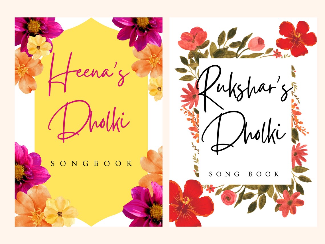 Dholki Song Book Mehndi Songs Dholki Songs Mehndi Song - Etsy UK