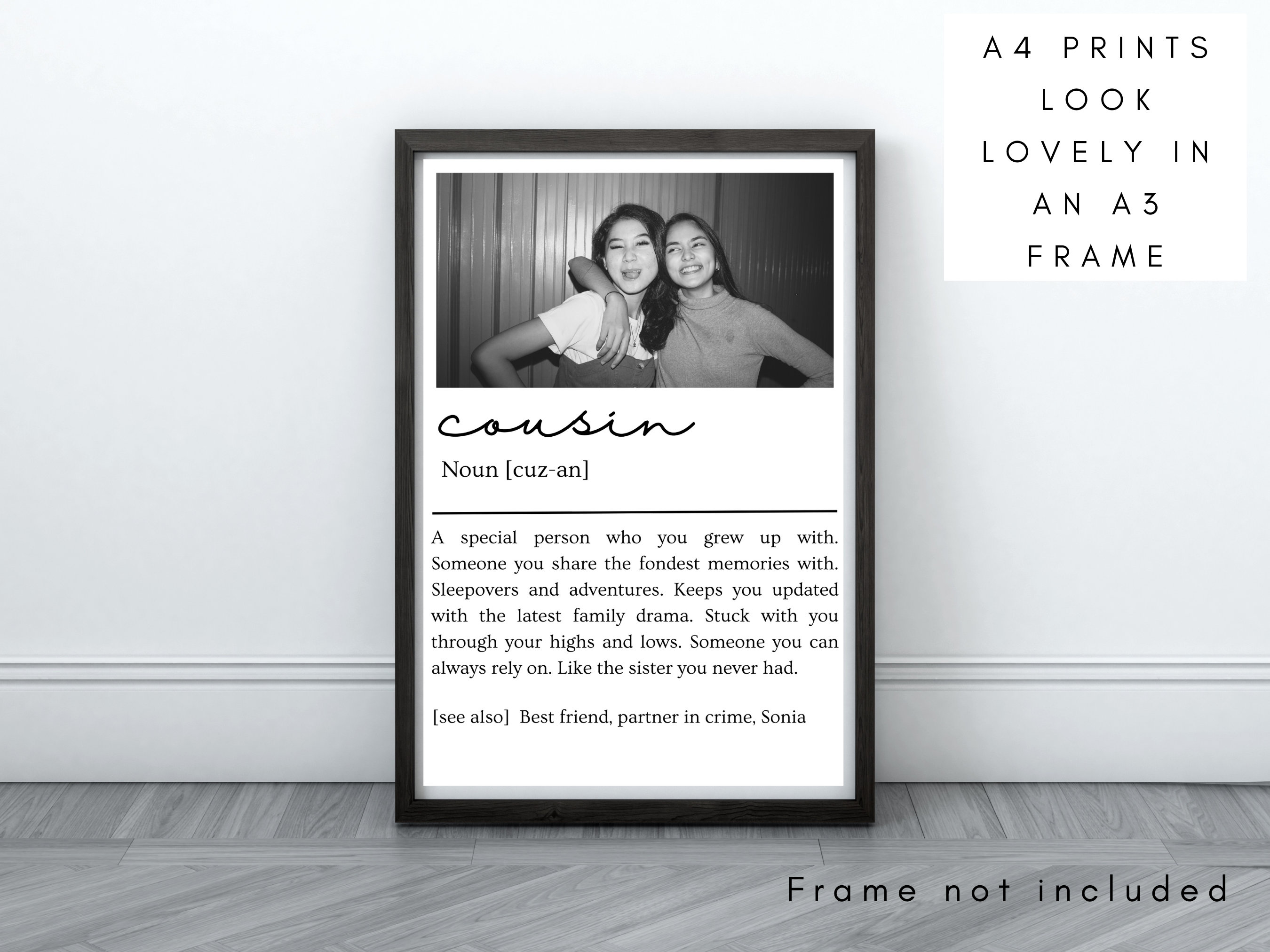 Cousin Gift Best Cousin Gift Cousin Photo Print Best Sister Cousin ...