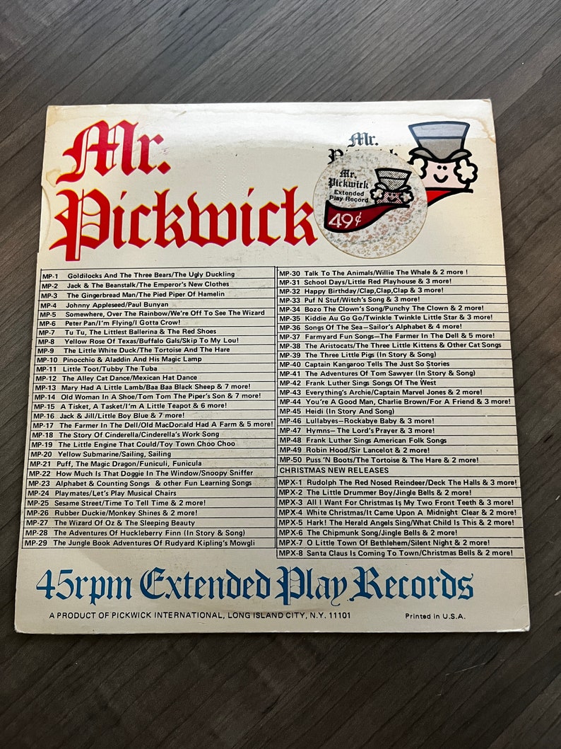 Vintage Christmas Records, Mr. Pickwick's Christmas Records; Christmas ...