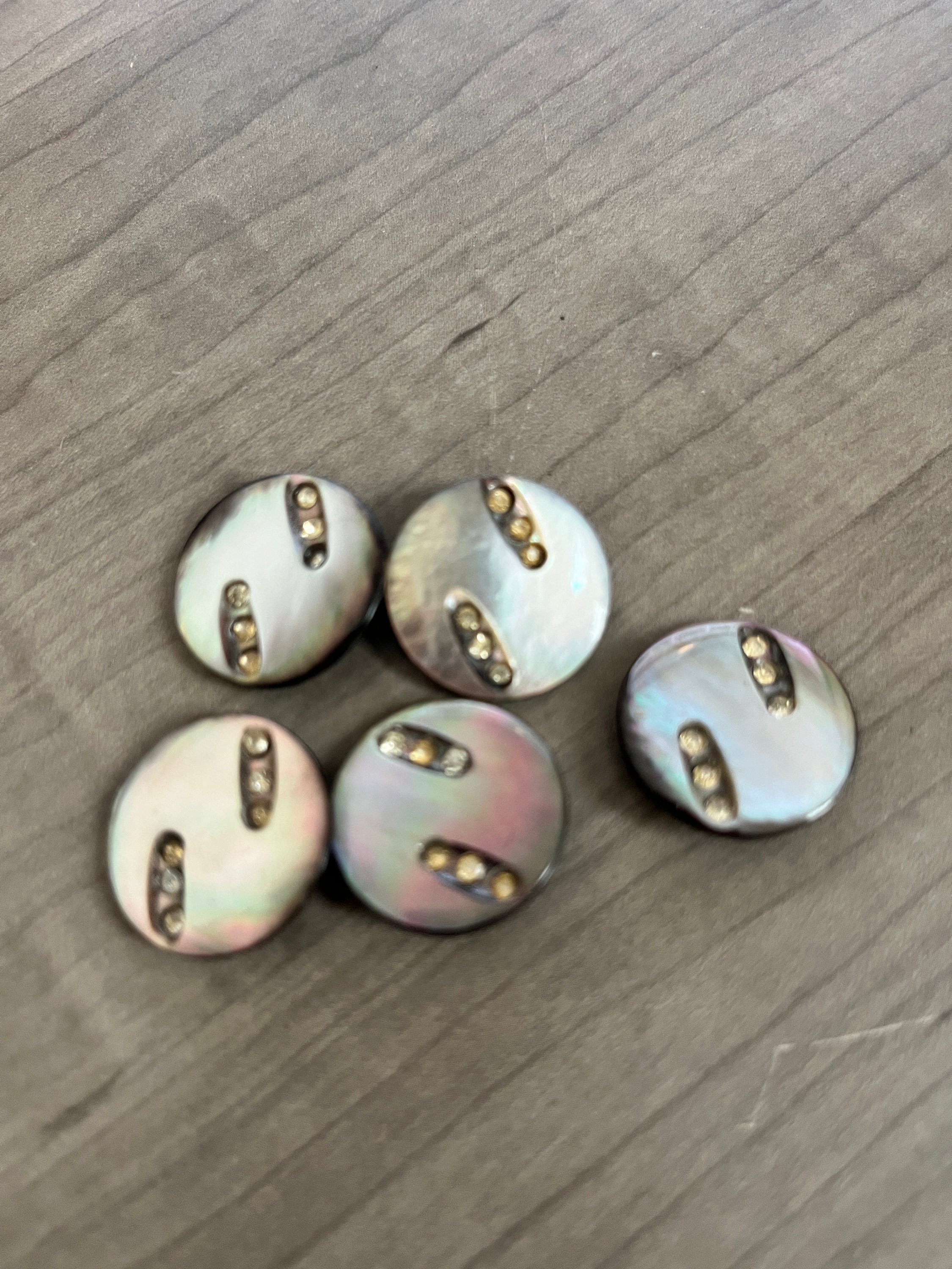 Set of 5 Vintage Shimmer Stone Buttons, Vintage Sewing Items, Crafts - Etsy