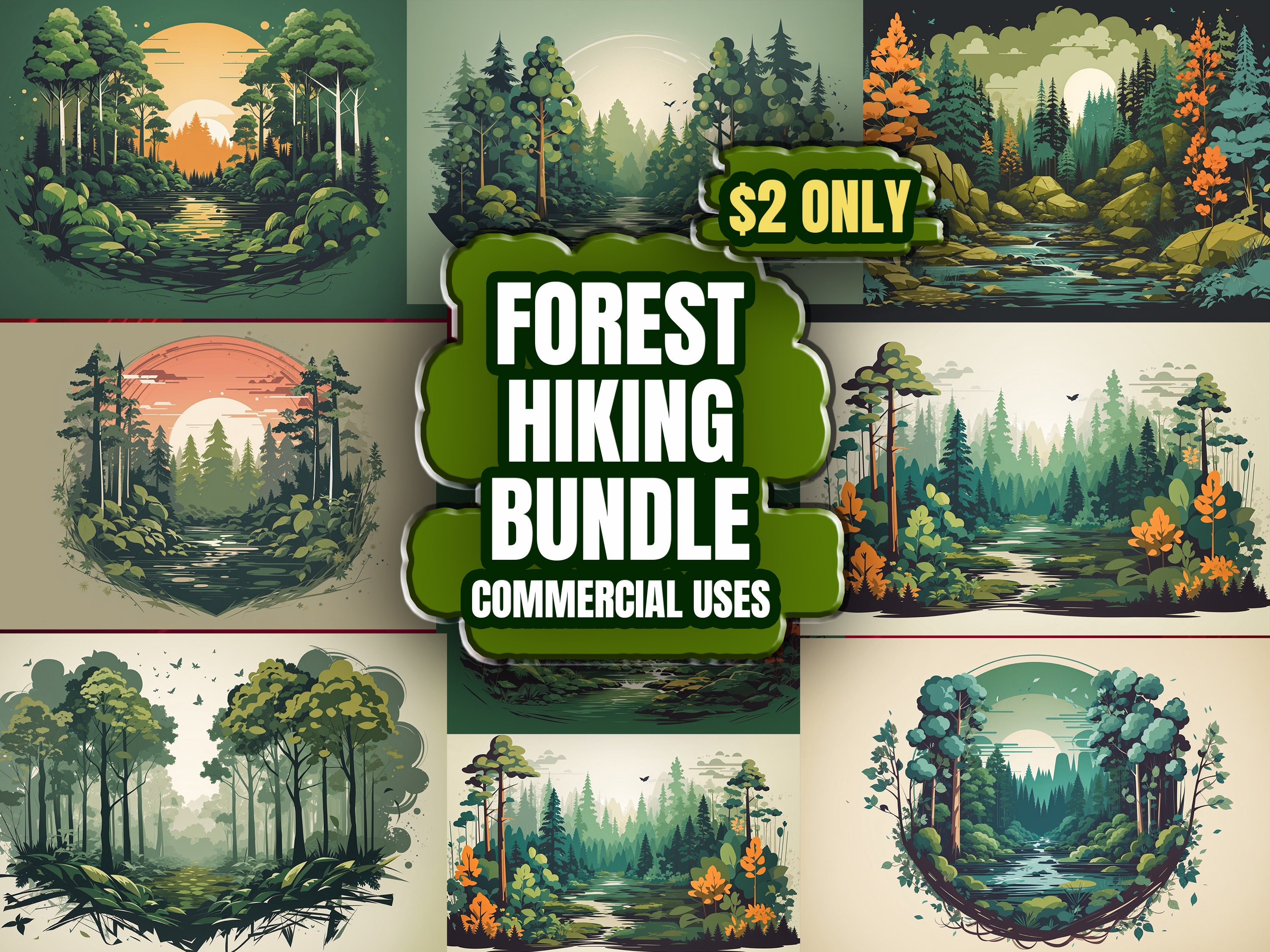 Hiking Illustrations, 45 Designs - Etsy