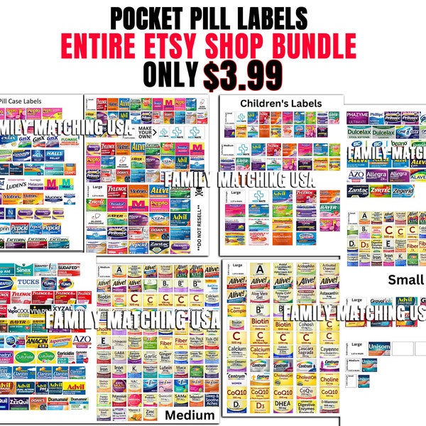 Pill Labels Canva - Etsy Canada
