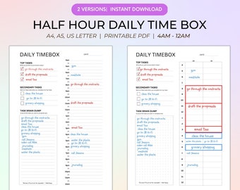 Timebox Planner Daily Planner Daily Schedule Agile Planner - Etsy