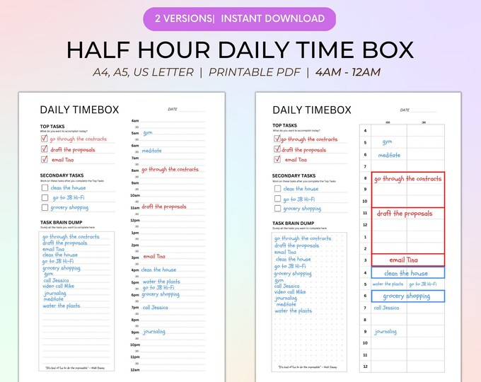 Effortless Time Management System- Daily Complete Timebox Planners for ...