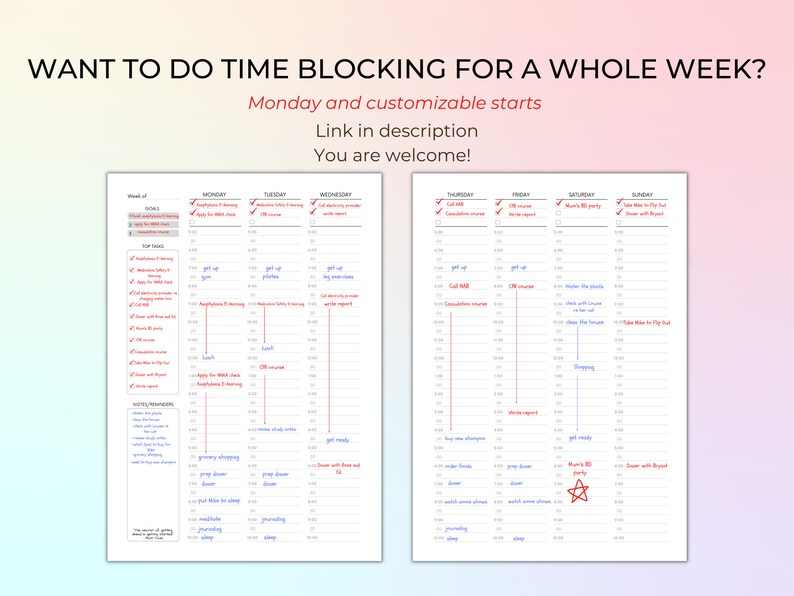 Daily Timebox Planner Fillable Printable PDF Time Block - Etsy