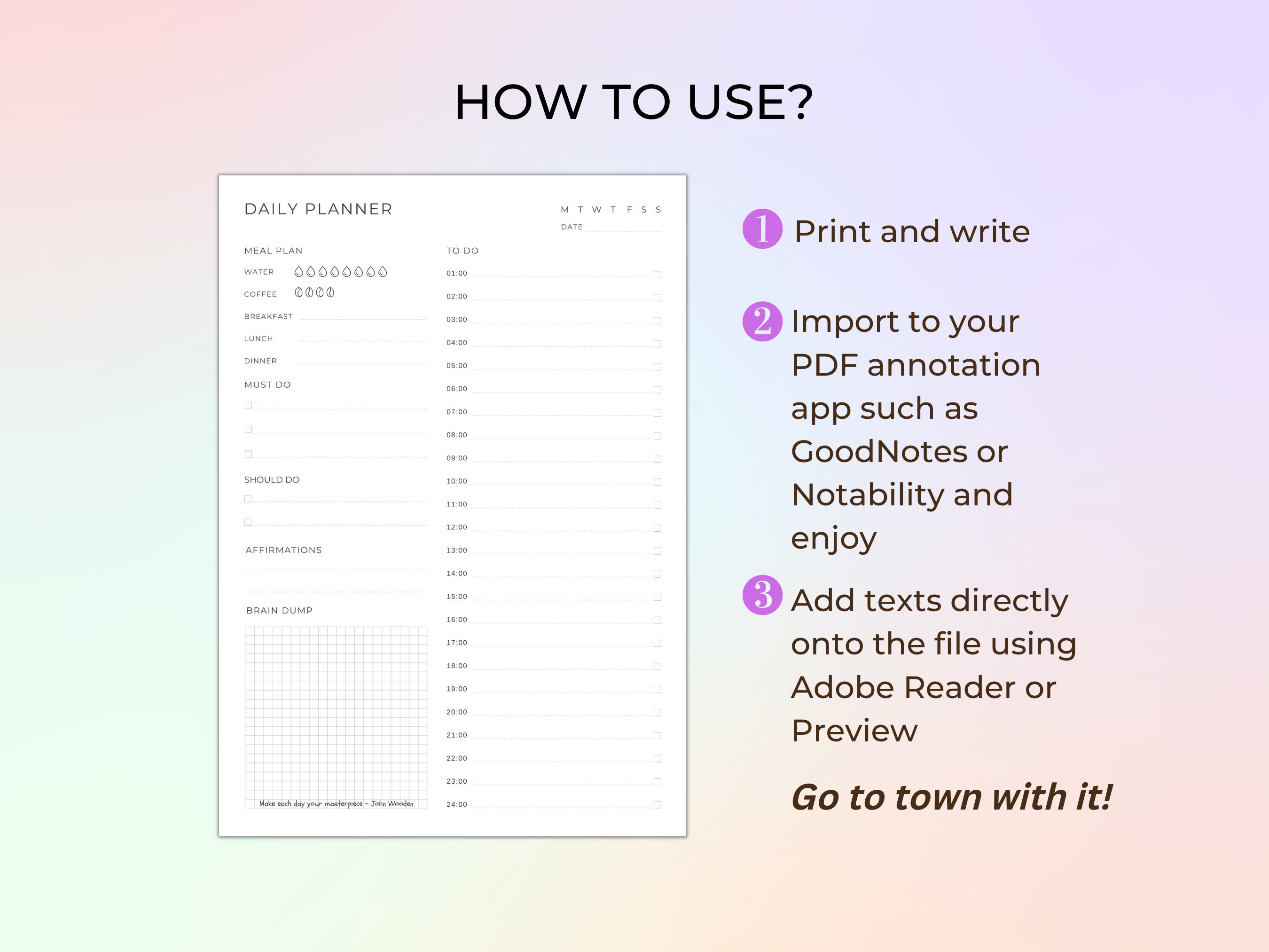 24-hour Daily Timebox Planner, Printable PDF, Time Block Journal, Daily ...