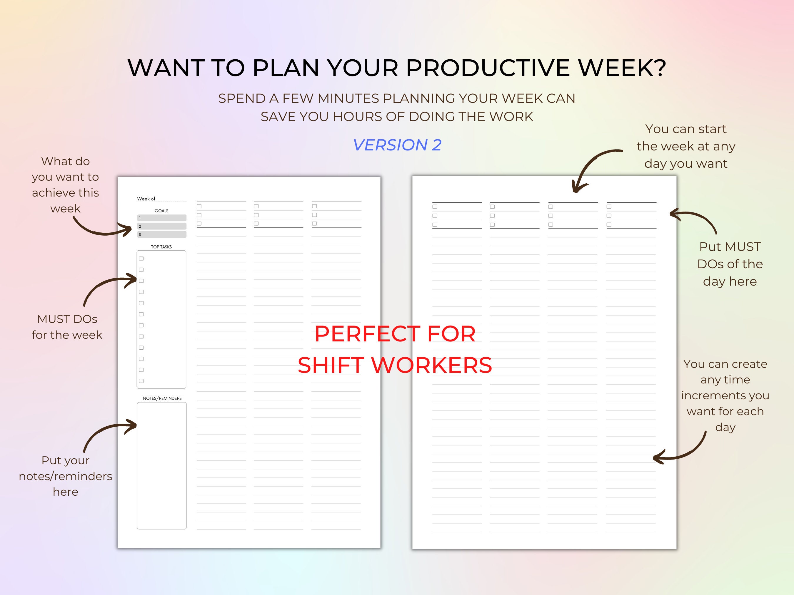 Half Hour and Customizable Weekly Timebox Planner Printable - Etsy