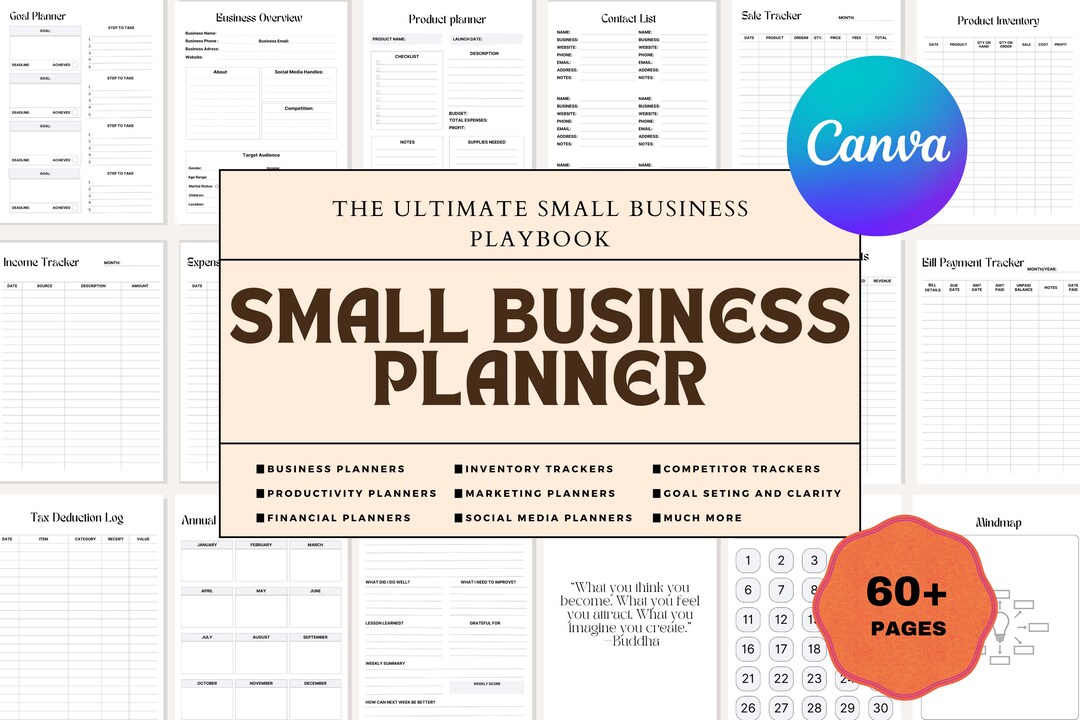 Business Plan Canva Template, Small Business Planner Proposal, Start up ...