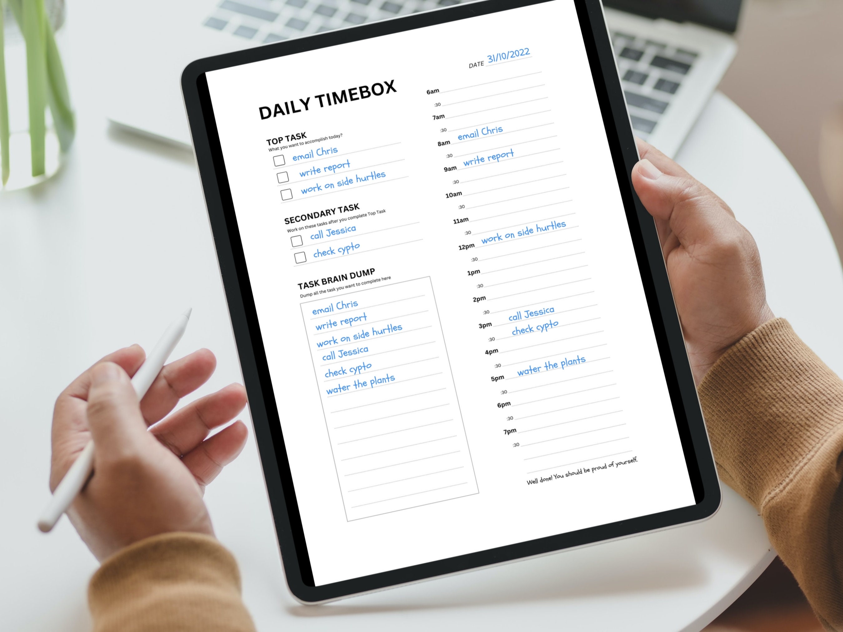 Daily Timebox Planner Fillable Printable PDF Time Block - Etsy Australia