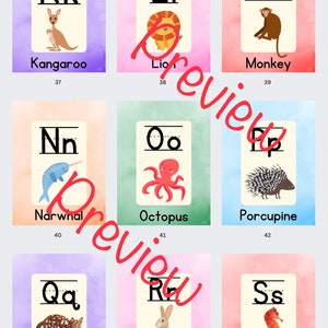 Animal Alphabet Posters - Etsy