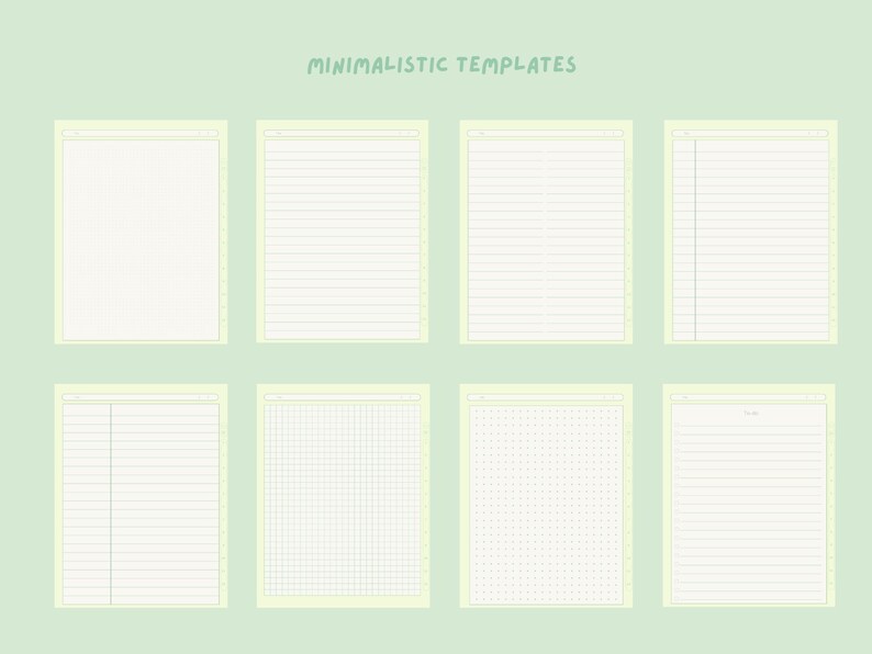 Green Trendy Bear Digital Notebook Hyperlinked Goodnotes - Etsy