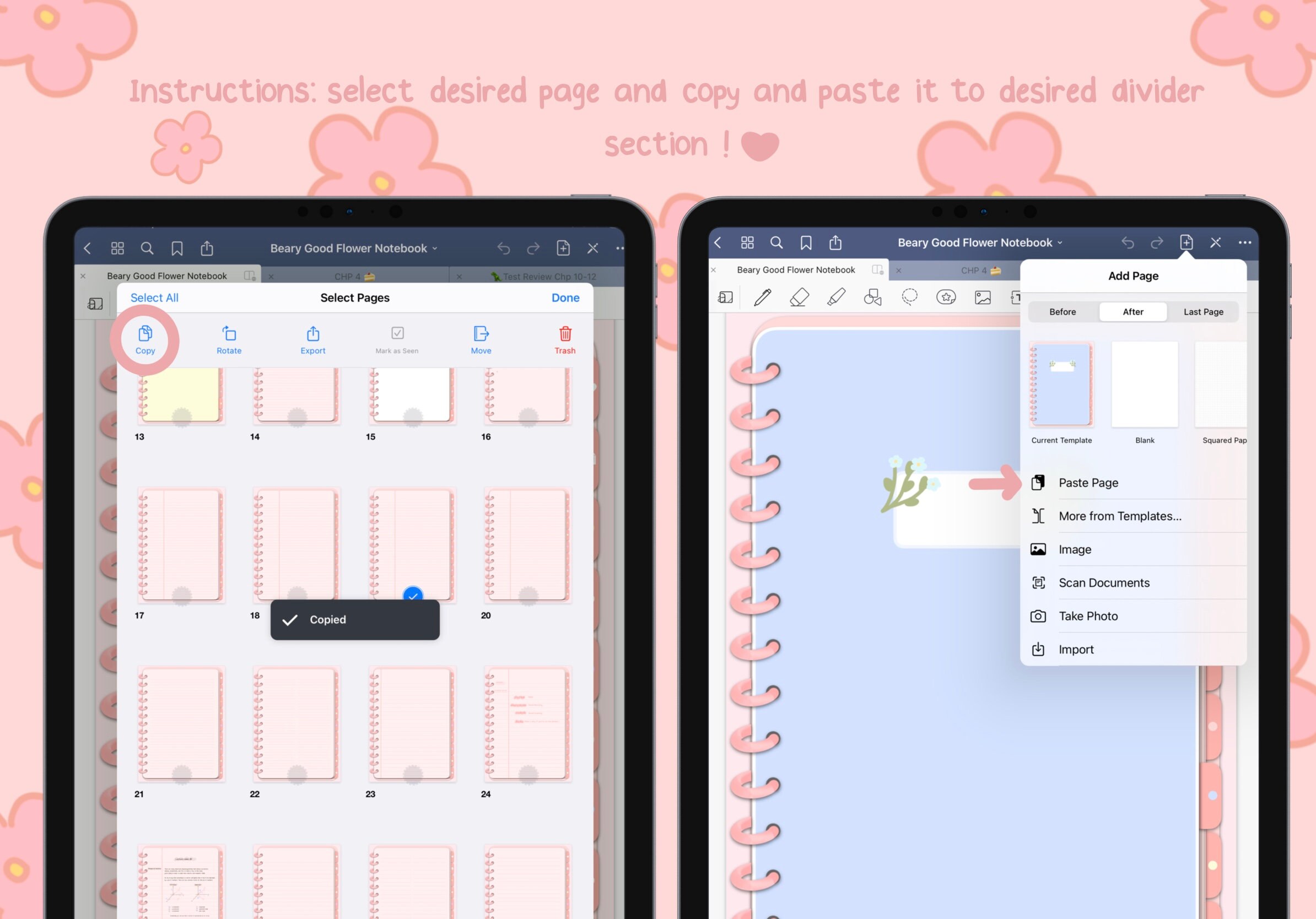 Cute Beary Good Flower Digital Notebook| Hyperlinked Goodnotes5 ...