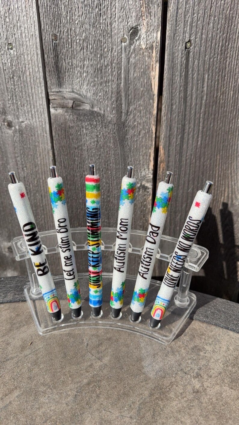 Autism Awareness Refillable/ Glitter Resin Inkjoy Gel Pens - Etsy
