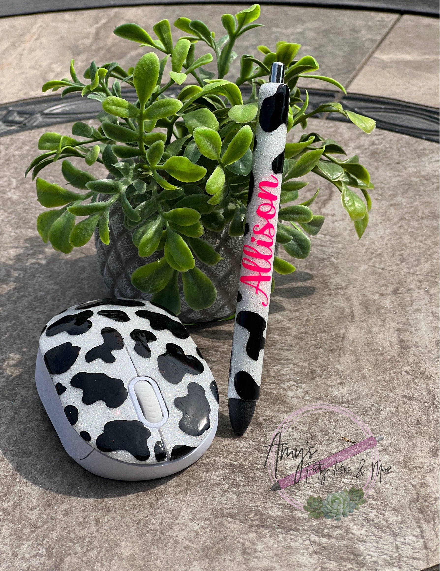 Custom Glitter Wireless Mouse and Pen Sets - Etsy