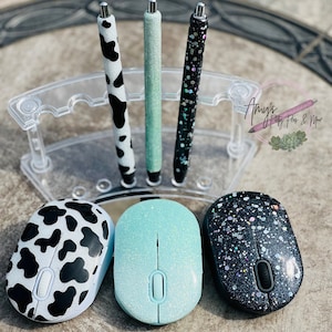 Custom Glitter Wireless Mouse and Pen Sets - Etsy
