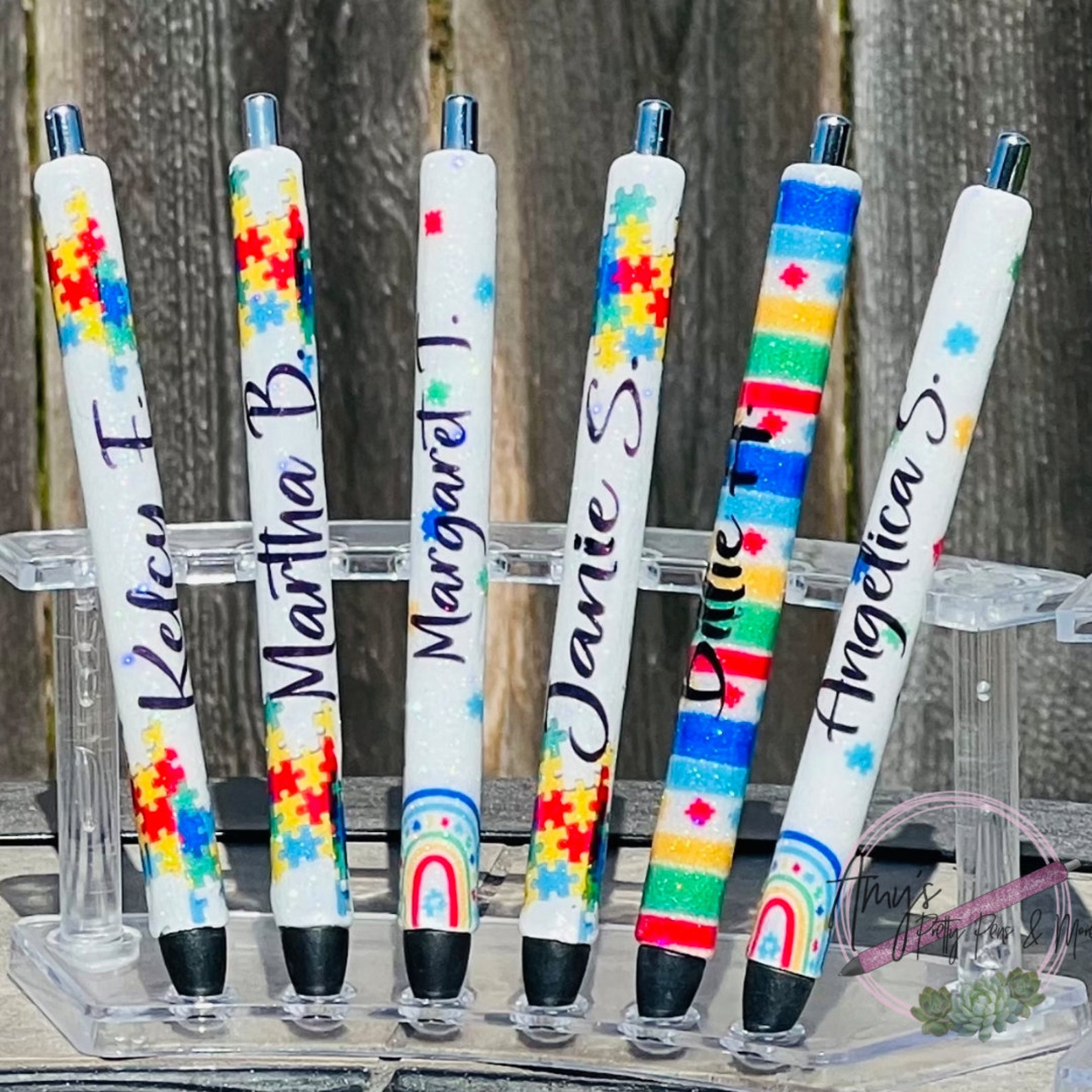 Autism Awareness Refillable/ Glitter Resin Inkjoy Gel Pens - Etsy