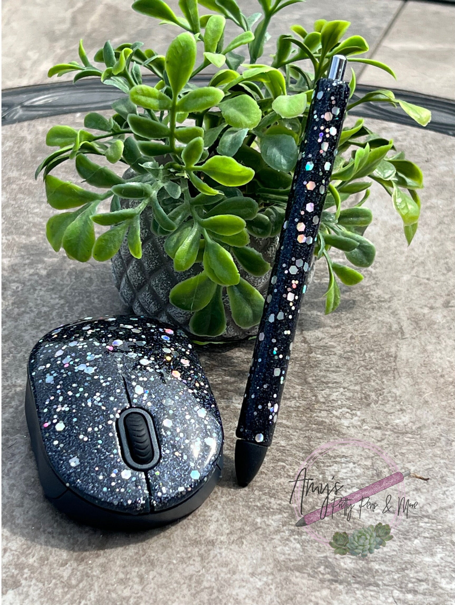 Custom Glitter Wireless Mouse and Pen Sets - Etsy