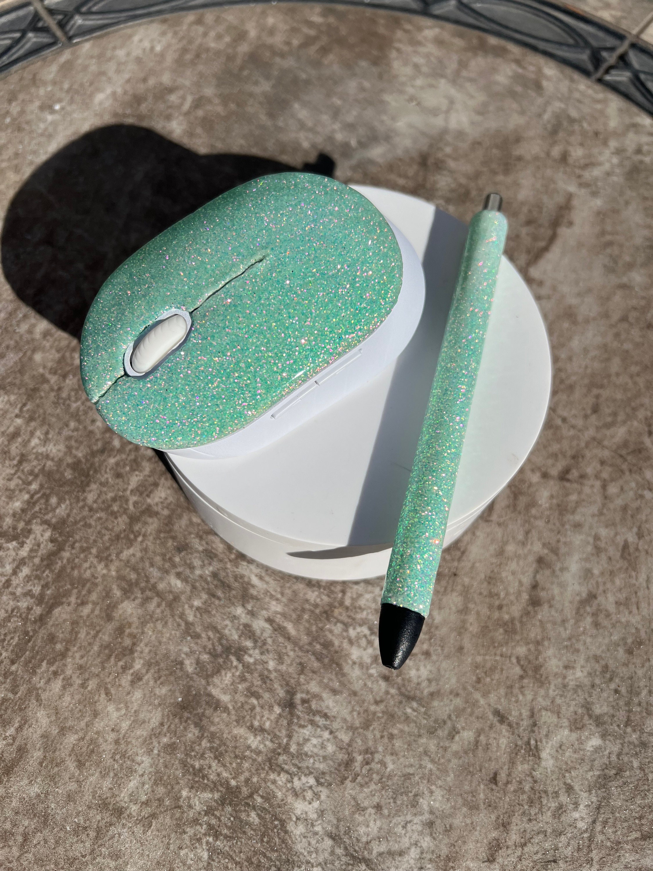 Custom Glitter Wireless Mouse and Pen Sets - Etsy
