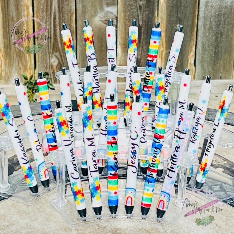 Autism Awareness Refillable/ Glitter Resin Inkjoy Gel Pens - Etsy