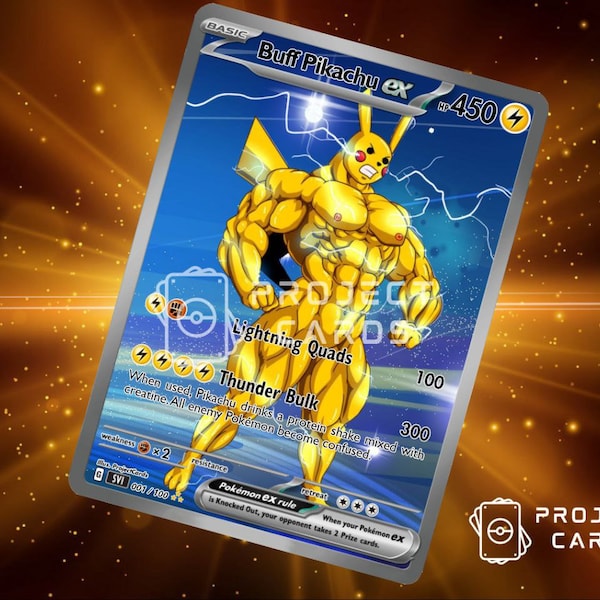 Pikachu Holo Card - Etsy