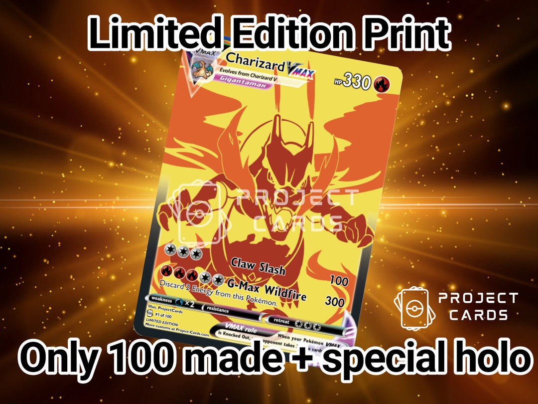 LIMITED EDITION Charizard Vmax Holographic Custom Card - Etsy