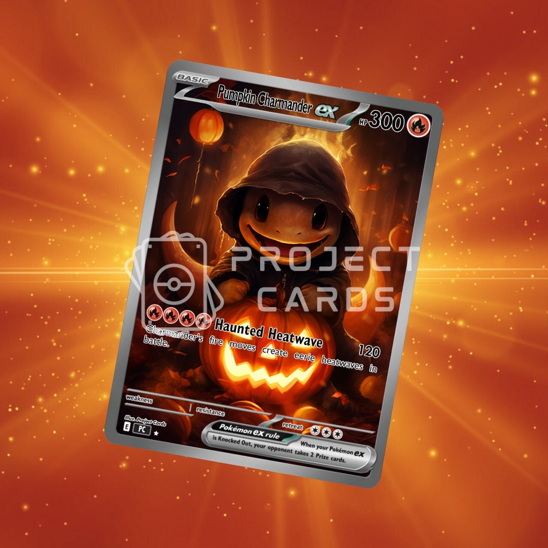 Pumpkin Charmander EX Holographic Custom Card - Etsy