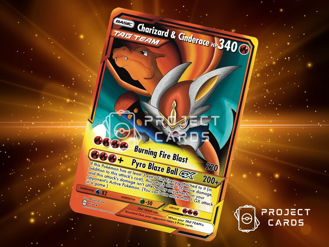 Charizard Cinderace Holographic Custom Card - Etsy