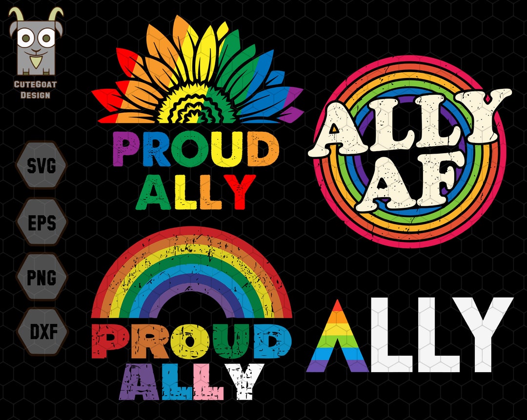Proud Ally Svg Bundle, Ally Svg Svg, Pride Rainbow Svg, Say Gay Svg ...