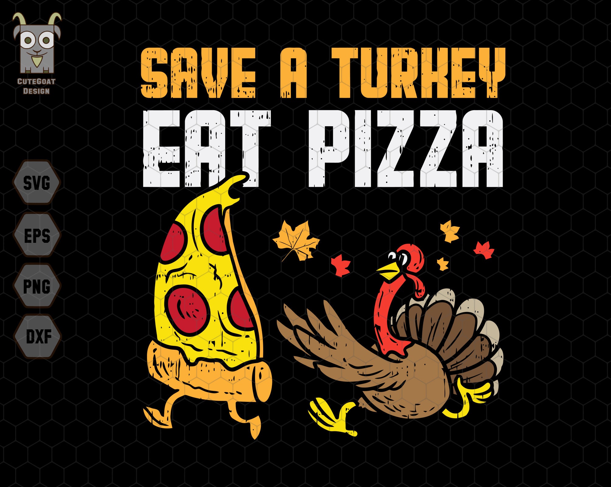 Save A Turkey Eat Pizza Svg, Turkey Thanksgiving Svg, Funny Turkey Day ...
